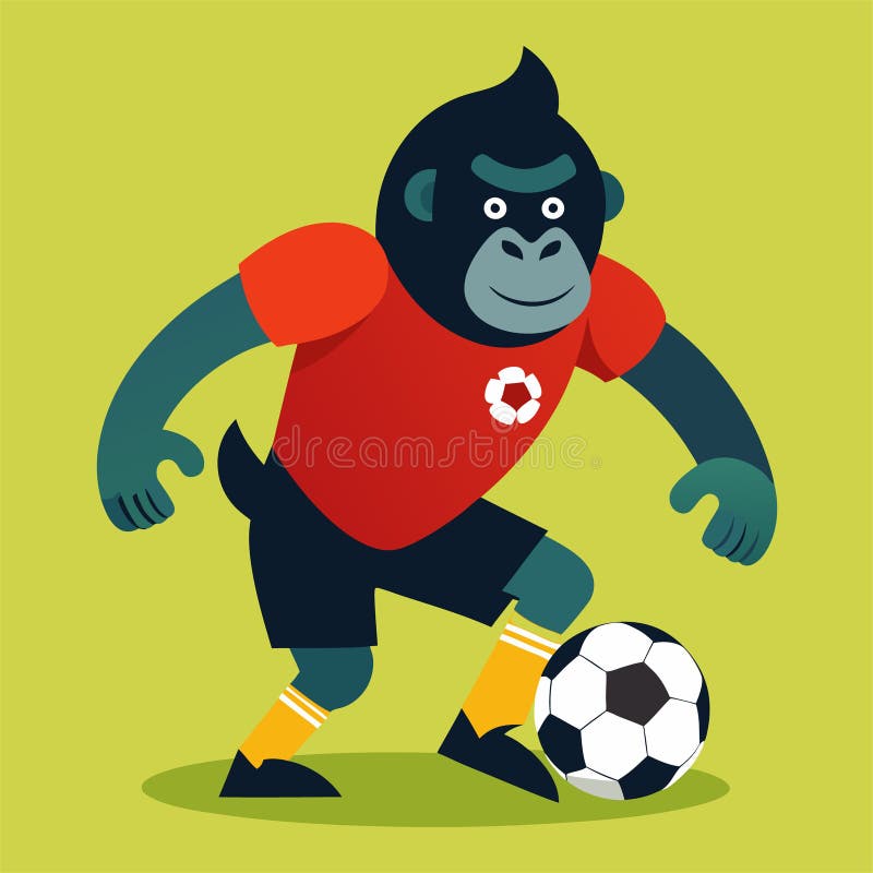 Monkey Gorilla Mascot Football Player Vector Illustration Design Stock ...