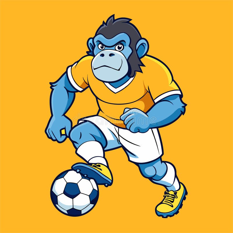 Monkey Gorilla Mascot Football Player Vector Illustration Design Stock ...