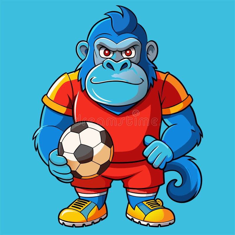 Monkey Gorilla Mascot Football Player Vector Illustration Design Stock ...