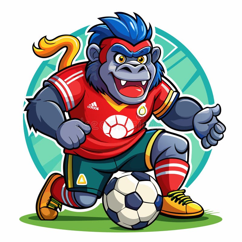 Monkey Gorilla Mascot Football Player Vector Illustration Design Stock ...