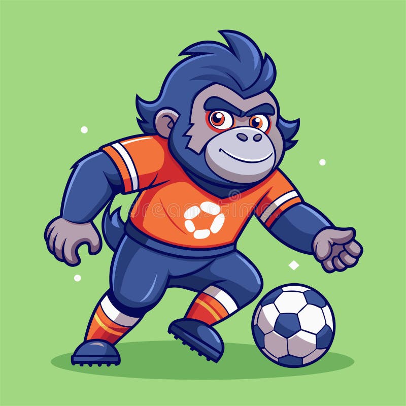 Monkey Gorilla Mascot Football Player Vector Illustration Design Stock ...