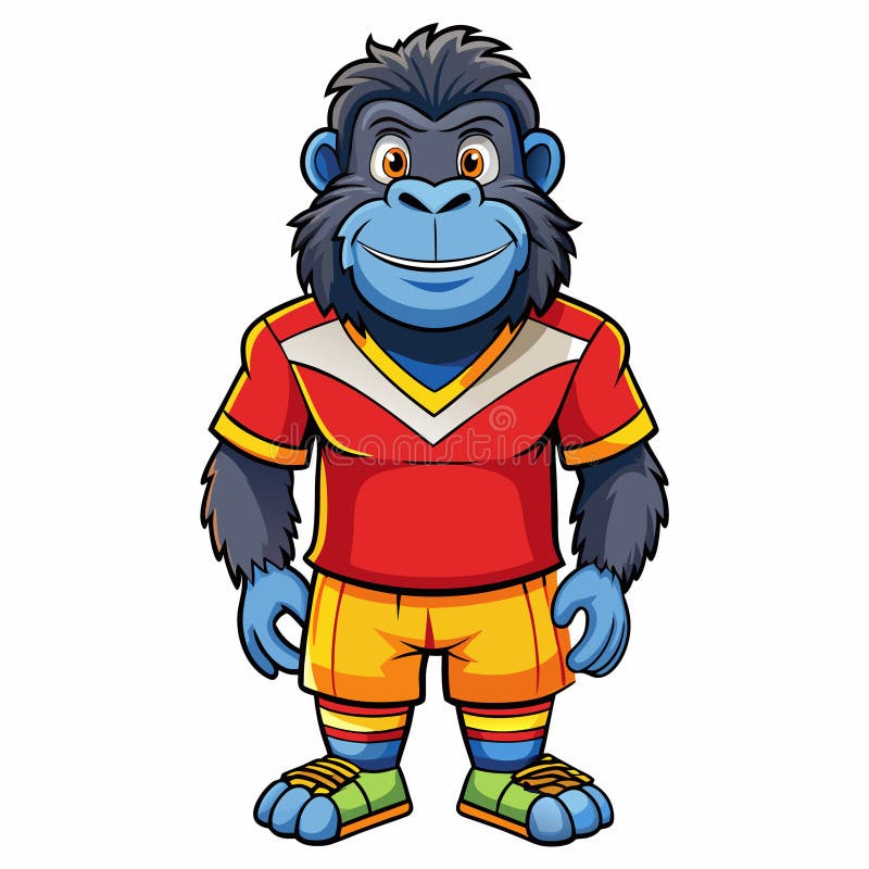 Monkey Gorilla Mascot Football Player Vector Illustration Design Stock ...