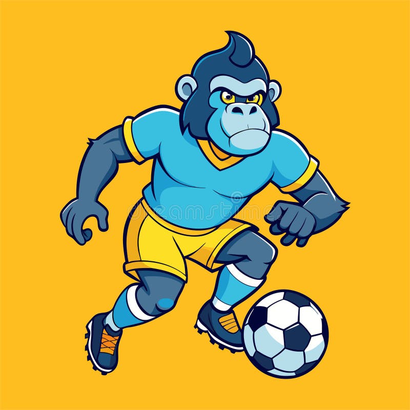 Monkey Gorilla Mascot Football Player Vector Illustration Design Stock ...