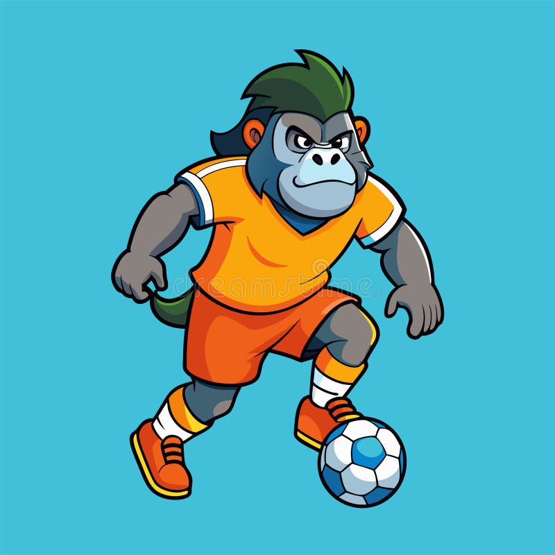 Monkey Gorilla Mascot Football Player Vector Illustration Design Stock ...