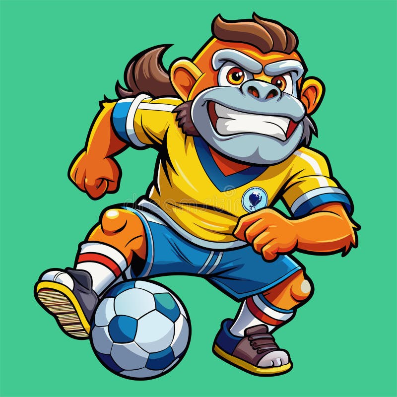 Monkey Gorilla Mascot Football Player Vector Illustration Design Stock ...