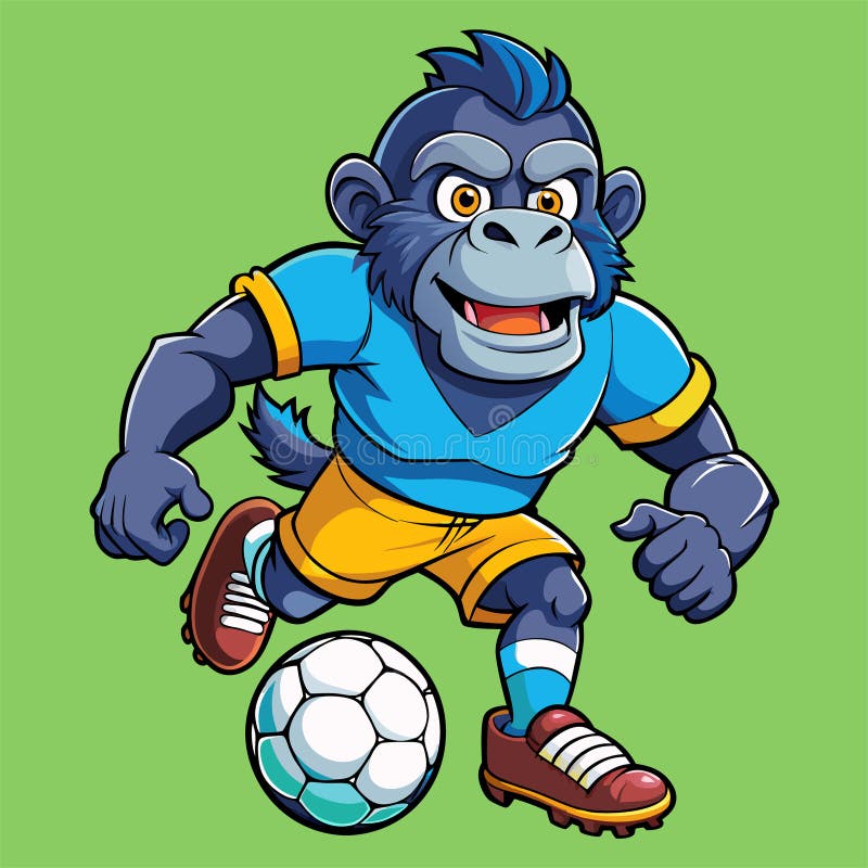 Monkey Gorilla Mascot Football Player Vector Illustration Design Stock ...