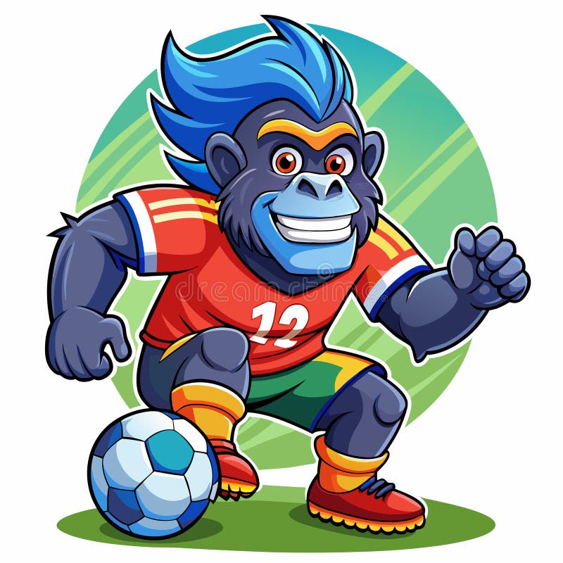 Monkey Gorilla Mascot Football Player Vector Illustration Design Stock ...