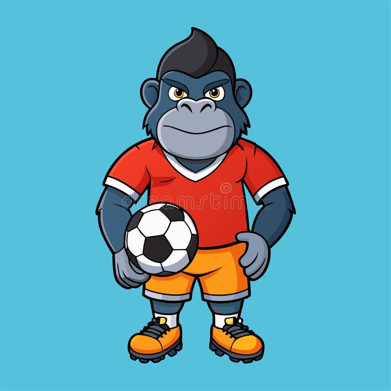 Monkey Gorilla Mascot Football Player Vector Illustration Design Stock ...