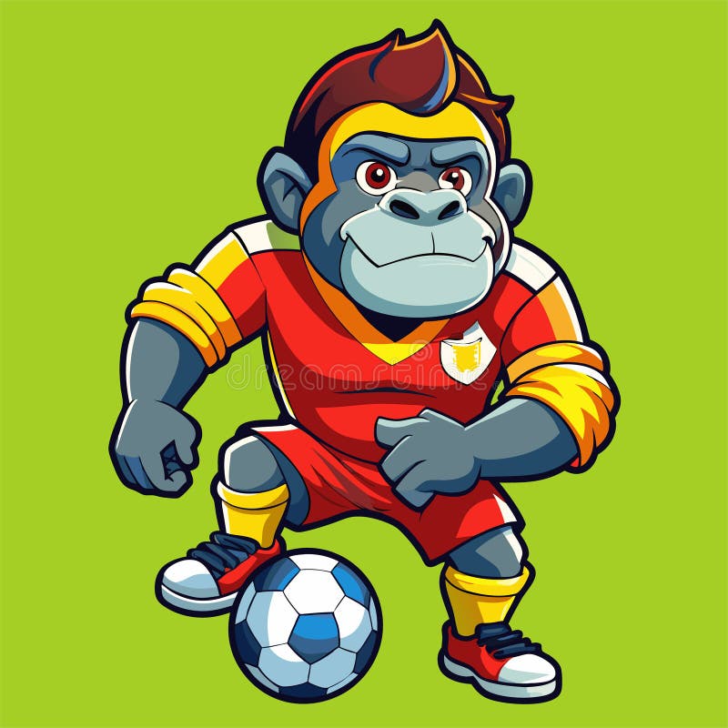 Monkey Gorilla Mascot Football Player Vector Illustration Design Stock ...
