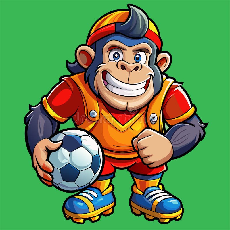 Monkey Gorilla Mascot Football Player Vector Illustration Design Stock ...