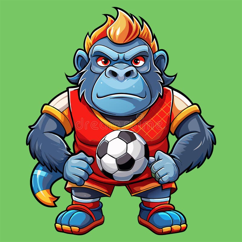 Monkey Gorilla Mascot Football Player Vector Illustration Design Stock ...