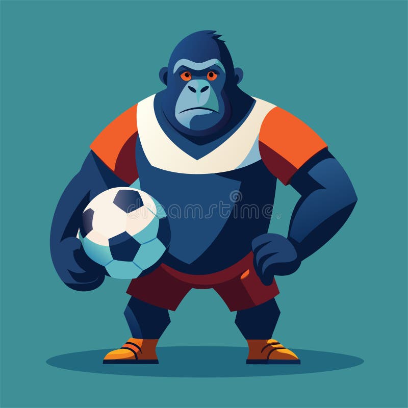 Monkey Gorilla Mascot Football Player Vector Illustration Design Stock ...