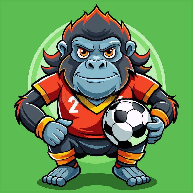 Monkey Gorilla Mascot Football Player Vector Illustration Design Stock ...