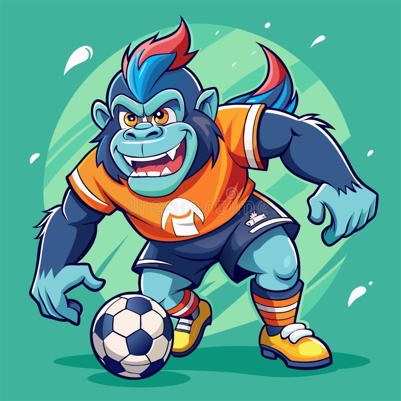 Monkey Gorilla Mascot Football Player Vector Illustration Design Stock ...