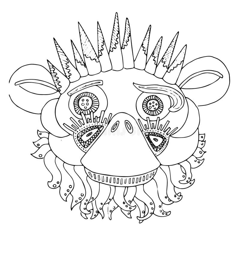 The Monkey Hand Drawing Outline Cartoon for Coloring Stock Vector ...