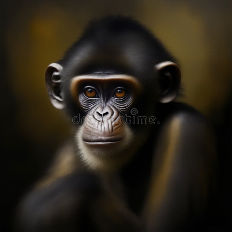 Monkey Hand Painted Style Illustration Stock Illustration ...