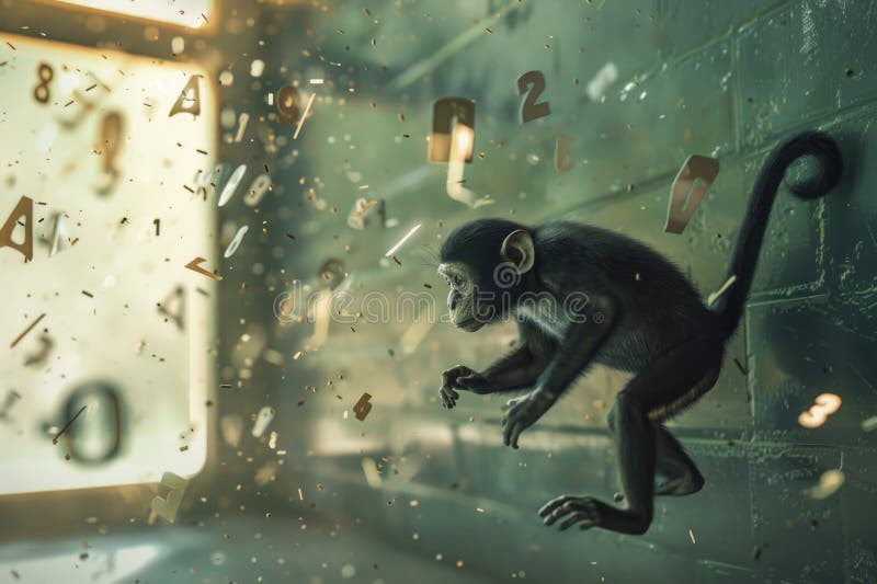 A Monkey Hanging from the Side of a Window, Suitable for Nature-themed ...