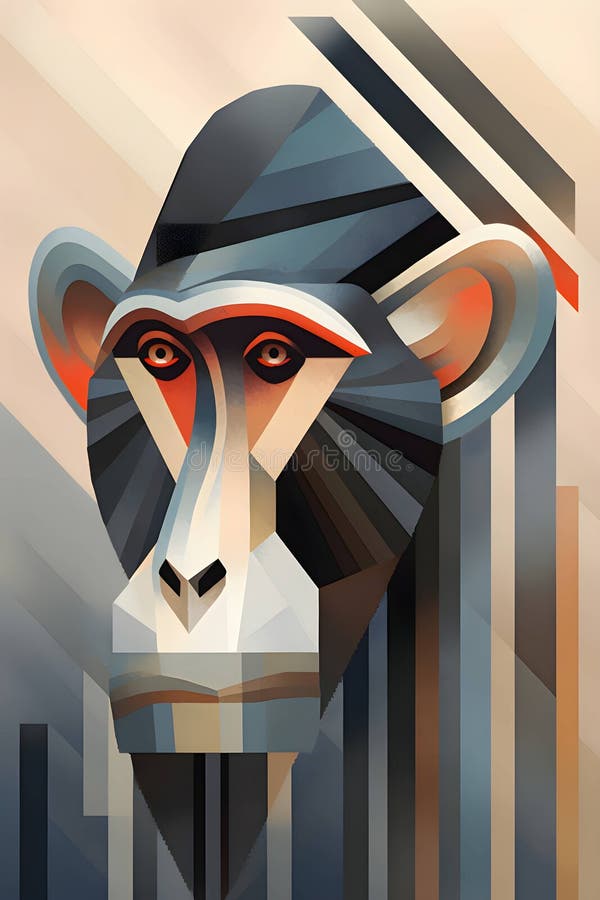 Monkey Head on Abstract Background. Vector Illustration for Your Design ...