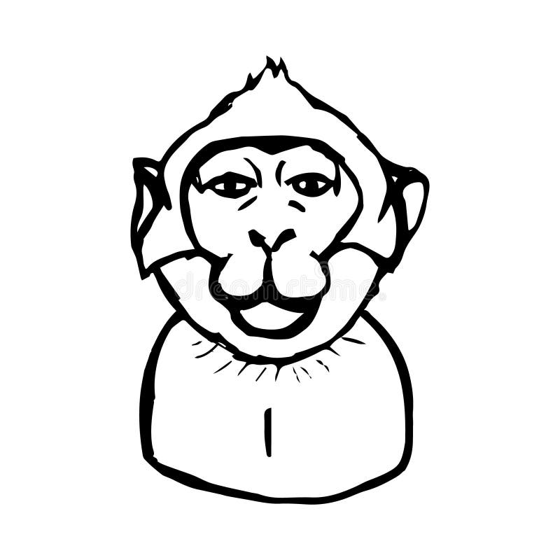 Monkey Head (abstraction) - Sad Stock Vector - Illustration of artwork ...