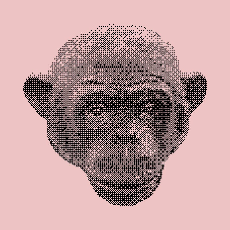 Monkey Head. Big Head Smiling Monkey. Versatile Enhance Digital Art ...