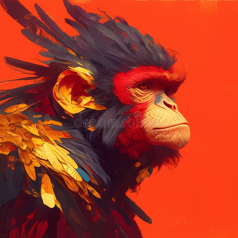 Feathery Monkey Hair Stock Illustrations – 1 Feathery Monkey Hair Stock ...