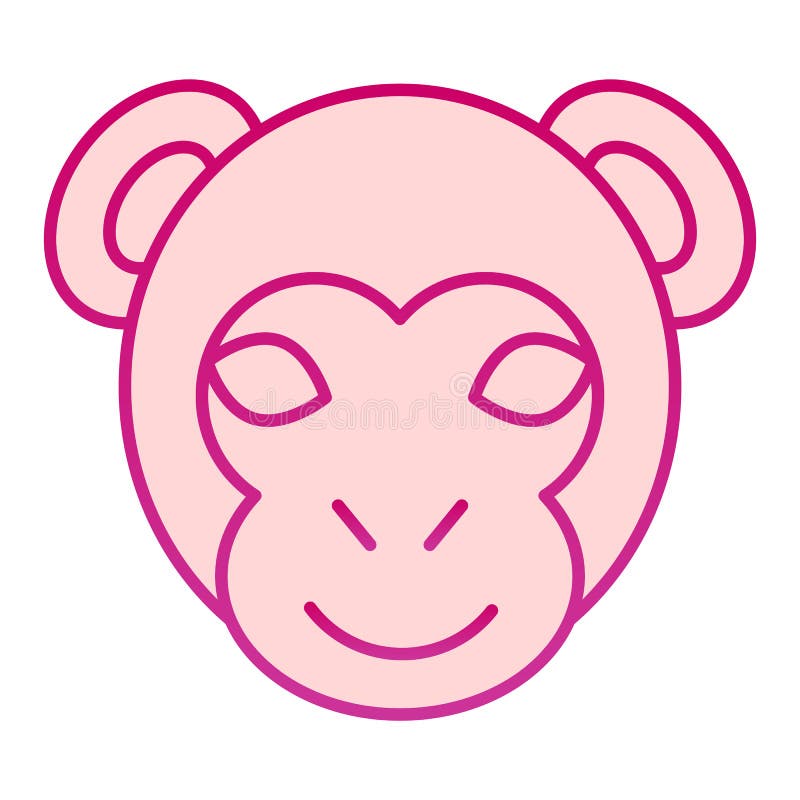 Monkey Head Flat Icon. Minimal Style Face Symbol, Little Gorilla or ...