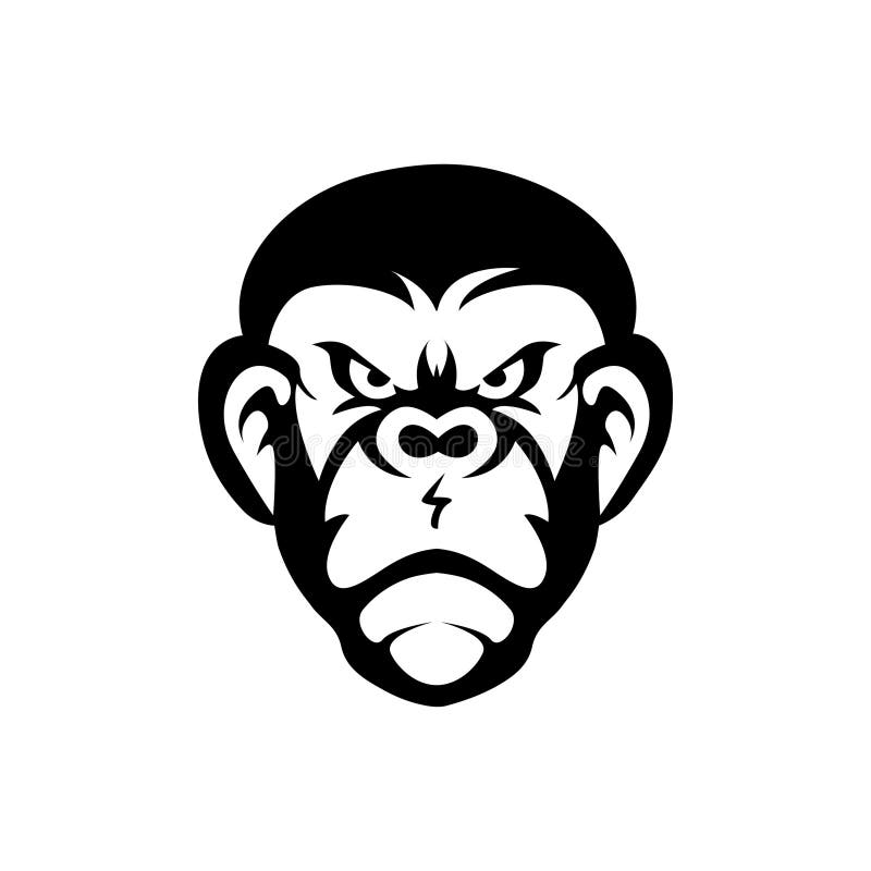 Monkey Head Illustration Vector Basic RGB Stock Illustration ...