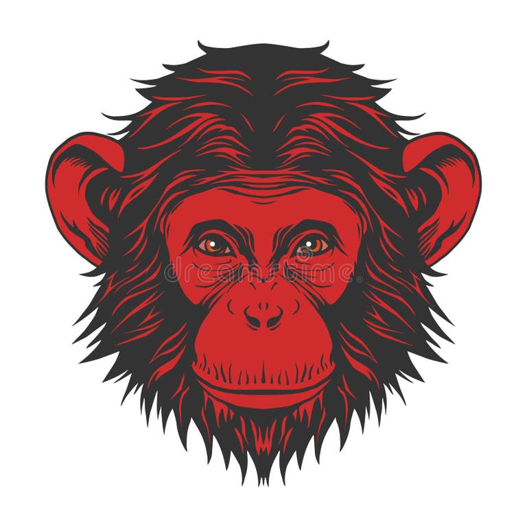 Monkey head stock vector. Illustration of malicious, color - 57189840