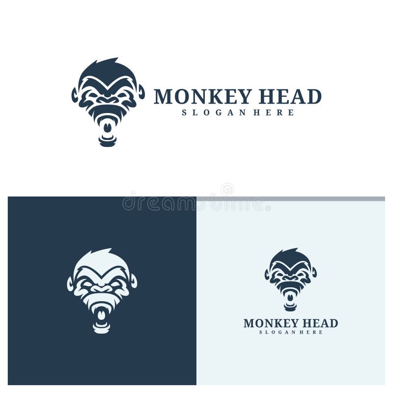 Monkey Head Logo Design Vector. Angry Monkey Illustration Logo Concept ...
