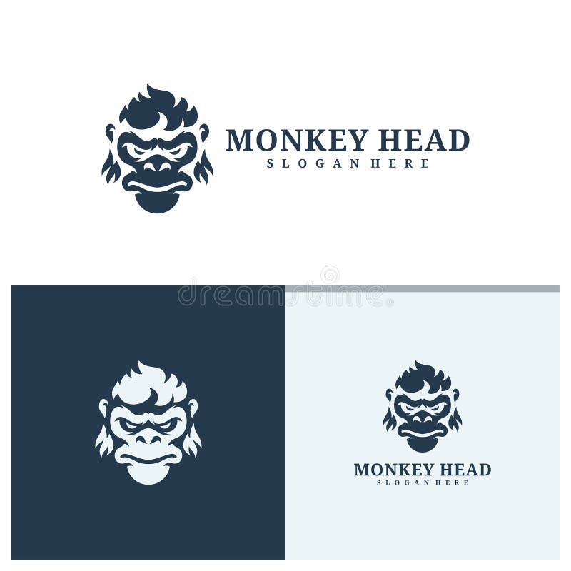 Monkey Head Logo Design Vector. Angry Monkey Illustration Logo Concept ...