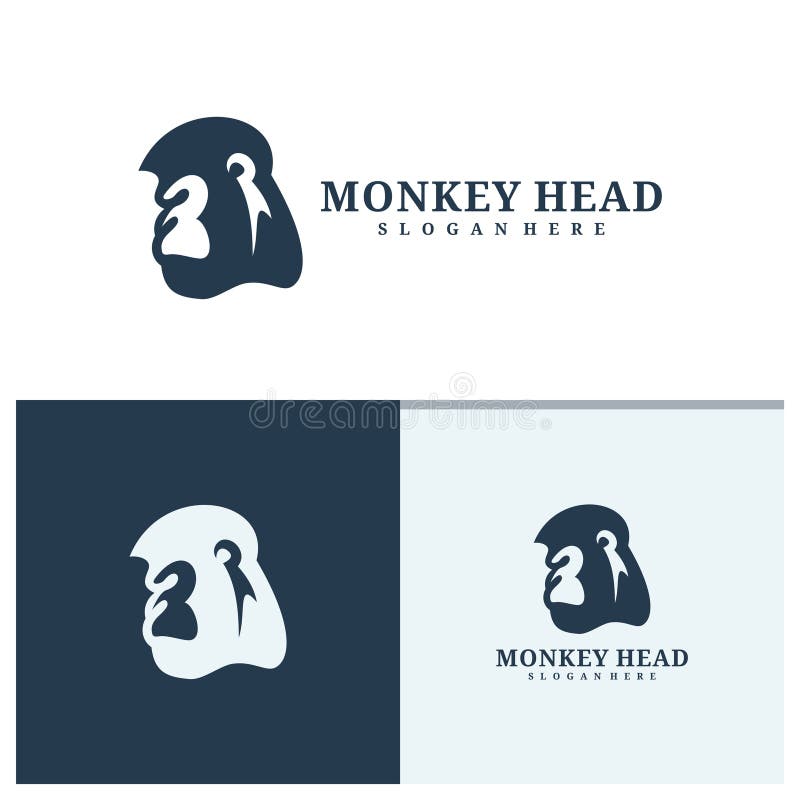 Monkey Head Logo Design Vector. Angry Monkey Illustration Logo Concept ... Monkey Head Logo Design Vector. Angry Monkey Illustration Logo Concept ...