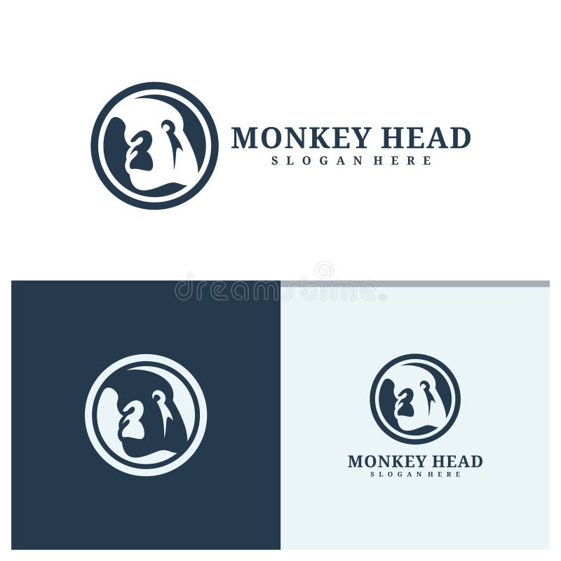 Monkey Head Logo Design Vector. Angry Monkey Illustration Logo Concept ... Monkey Head Logo Design Vector. Angry Monkey Illustration Logo Concept ...