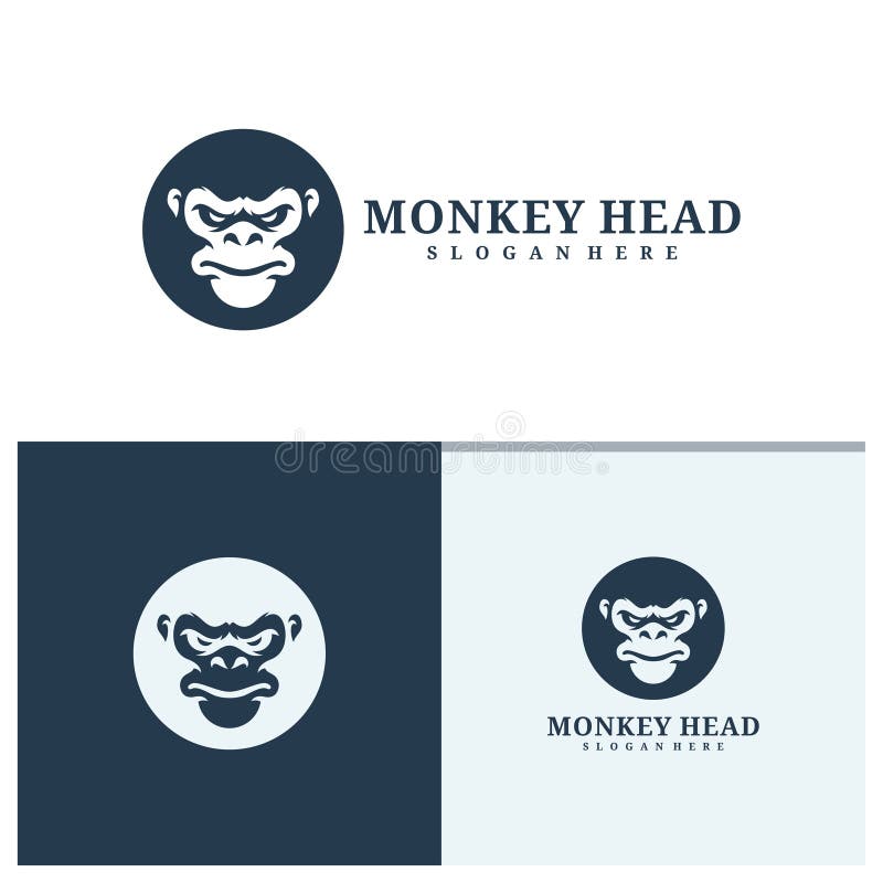 Monkey Head Logo Design Vector. Angry Monkey Illustration Logo Concept ...