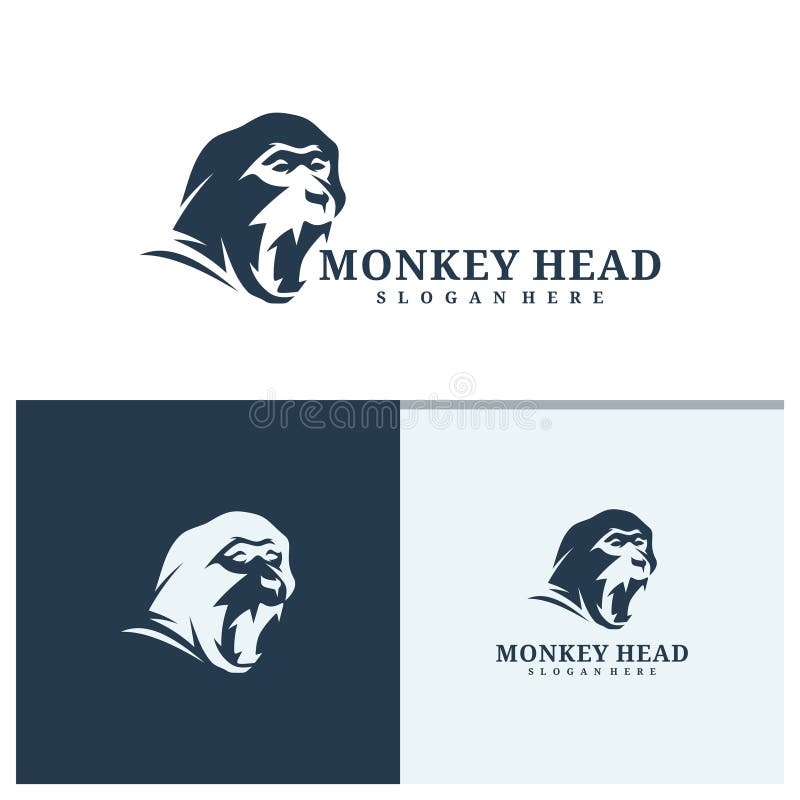 Monkey Head Logo Design Vector. Angry Monkey Illustration Logo Concept ...