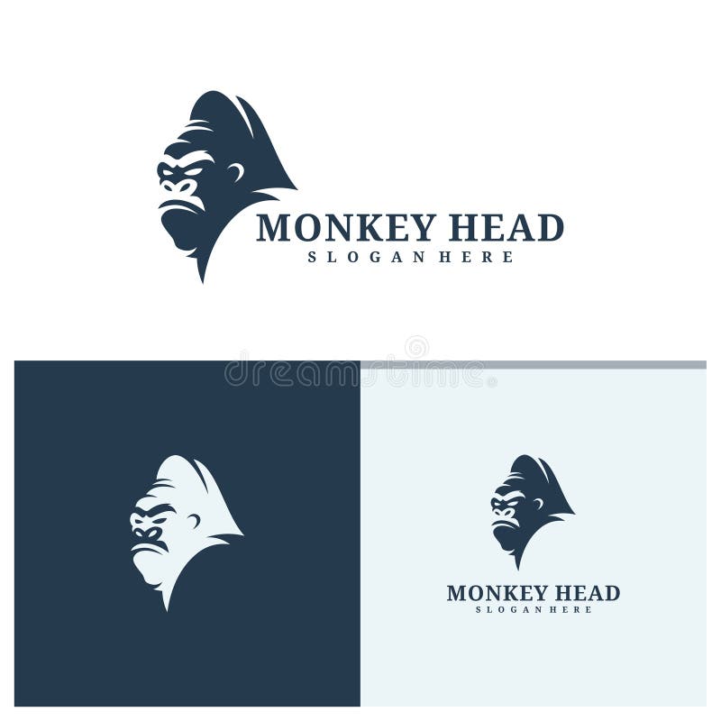 Monkey Head Logo Design Vector. Angry Monkey Illustration Logo Concept ...