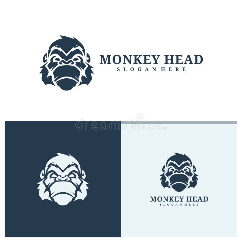 Monkey Head Logo Design Vector. Angry Monkey Illustration Logo Concept ...