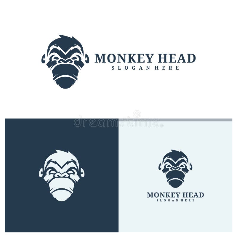 Monkey Head Logo Design Vector. Angry Monkey Illustration Logo Concept ...