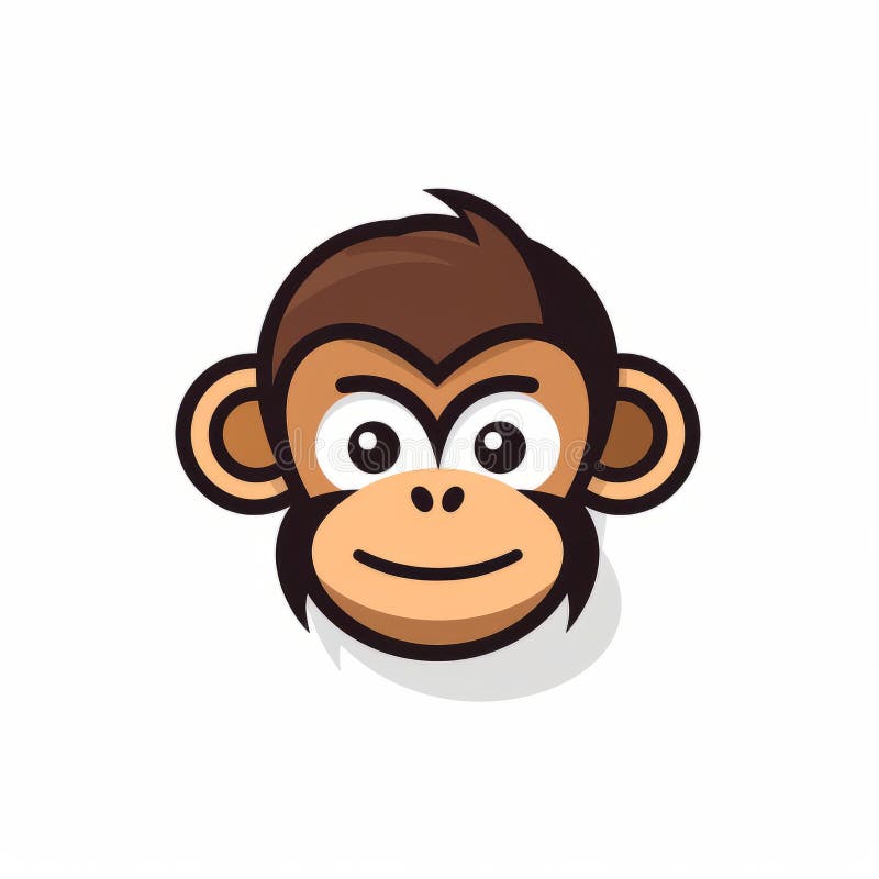 Monkey Face Logo Vector Illustration - Cartoonish Character Design ...