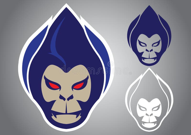 Monkey Head Modern Logo Vector Emblem Stock Vector - Illustration of ...
