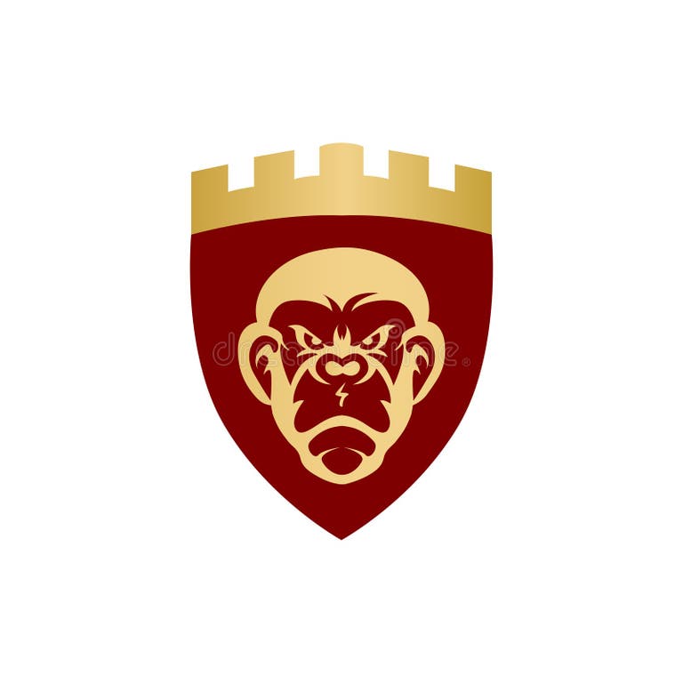 Monkey Head Shield Logo Vector Stock Vector - Illustration of symbol ...