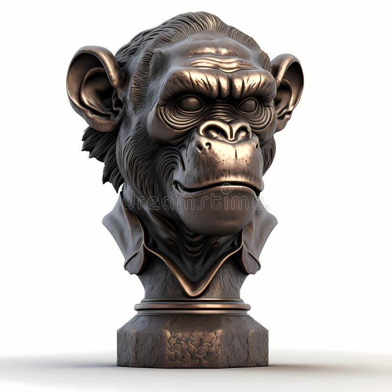 Monkey Head Trophy. Generative AI Stock Illustration - Illustration of ...