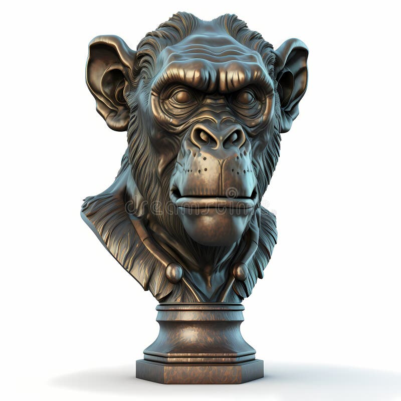 Monkey Head Trophy. Generative AI Stock Illustration - Illustration of ...
