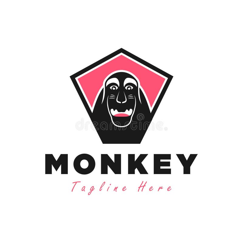 Monkey Head Vector Illustration Logo Stock Vector - Illustration of ...