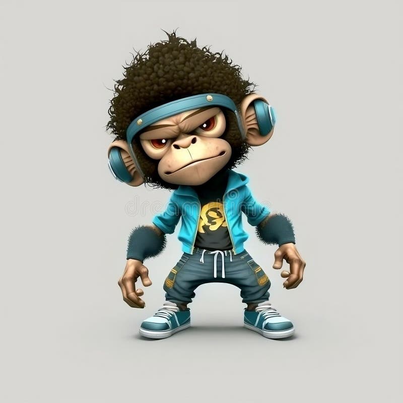 Monkey Hiphop stock illustration. Illustration of cyber - 269174427