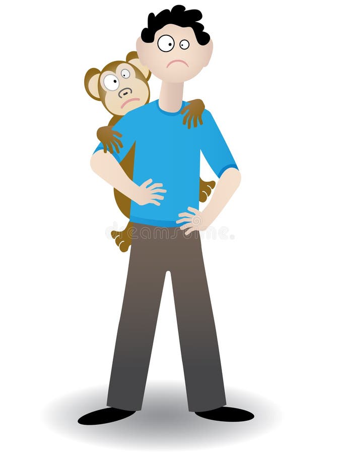 Monkey on His Back - Vector Stock Vector - Illustration of creature ...