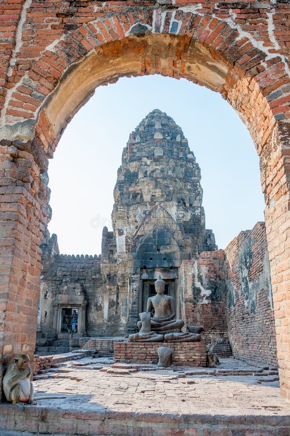 Monkey in historic temple stock image. Image of monkey - 29196791