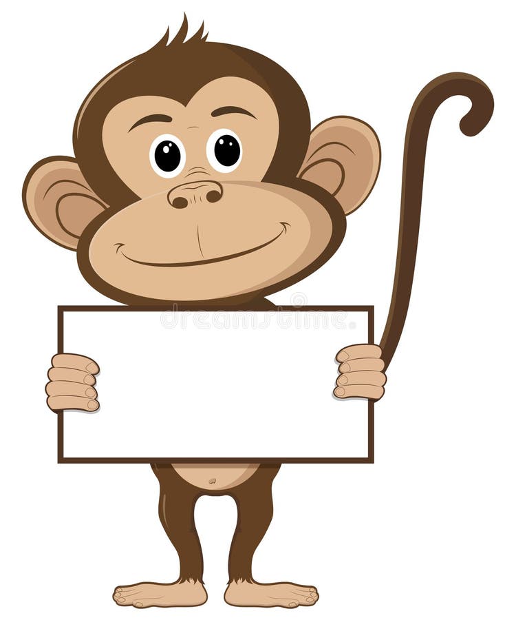 Monkey Holding Sign Stock Illustrations – 509 Monkey Holding Sign Stock ...