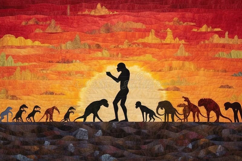 Monkey Human Evolution Illustration Generative Ai Stock Illustration ...
