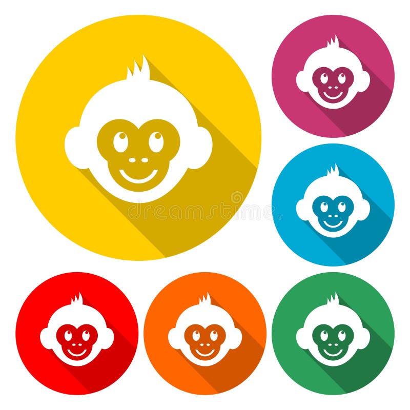 Monkey icon - Illustration stock vector. Illustration of cheerful ...