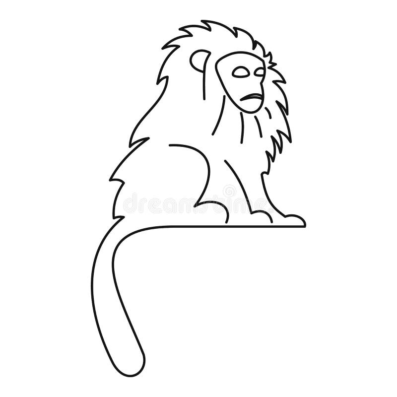 Monkey icon, outline stock vector. Illustration of icon - 91192341